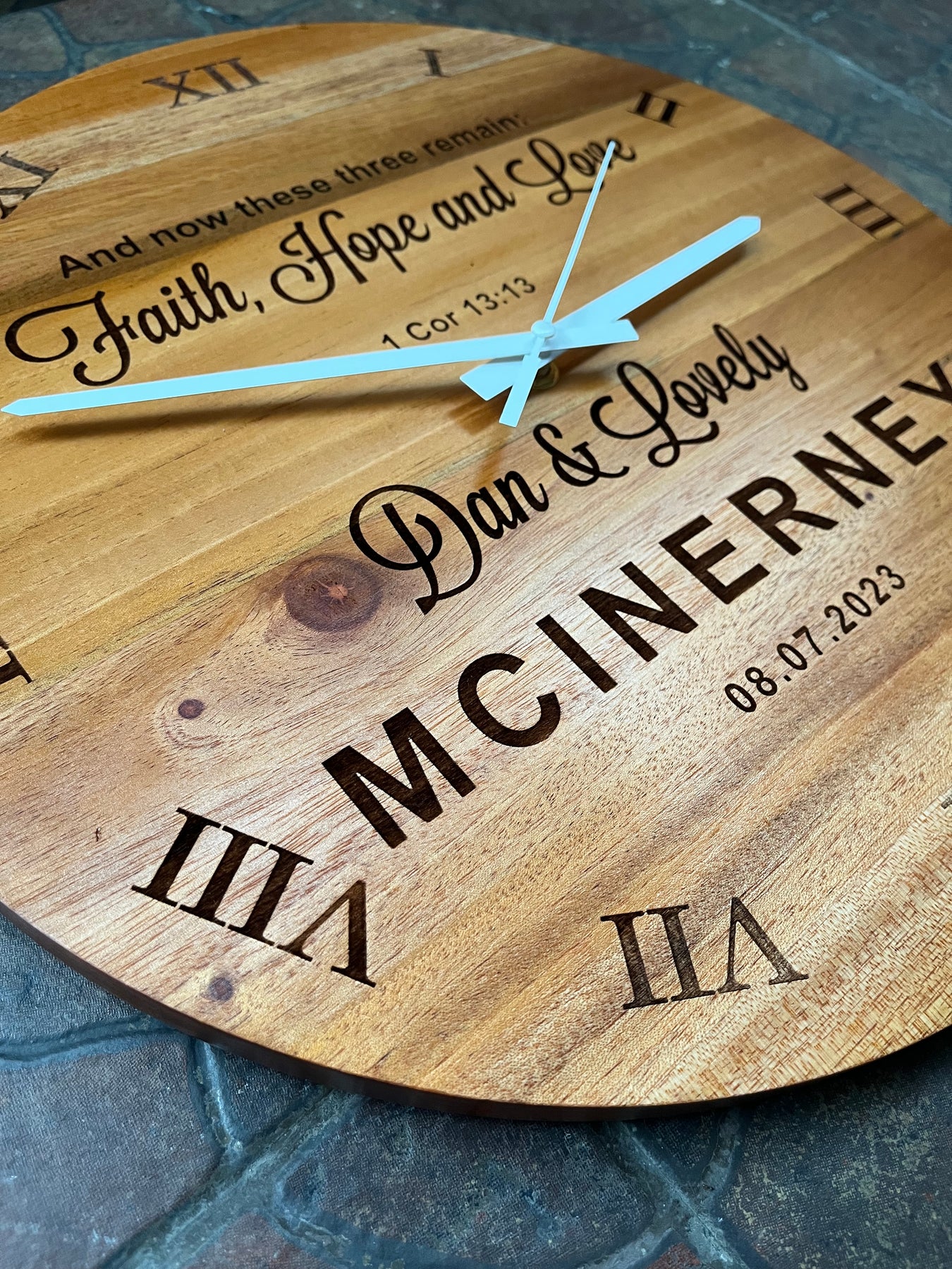 Full Engraved Wooden Clock – Treen Manila