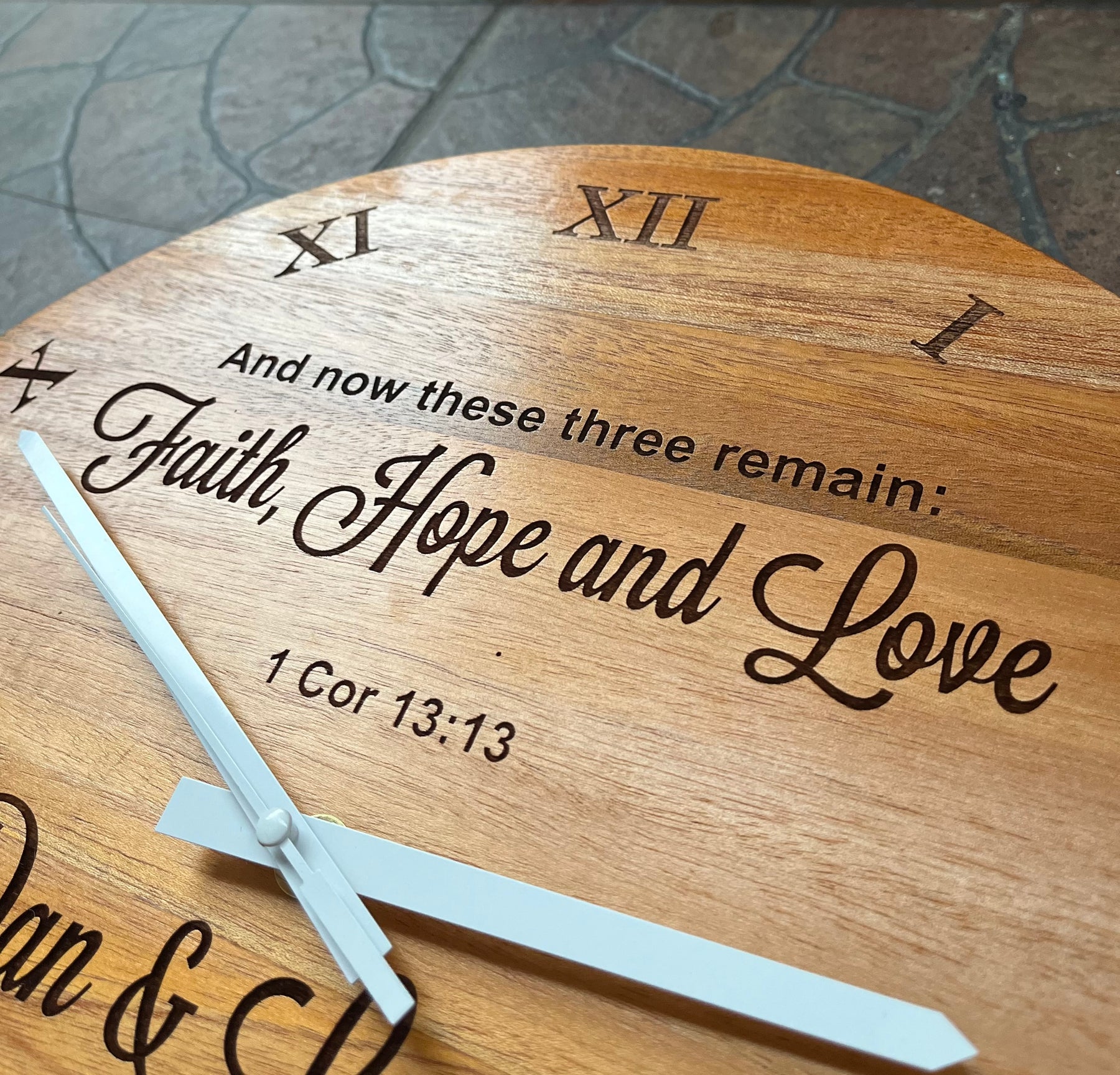 Full Engraved Wooden Clock – Treen Manila