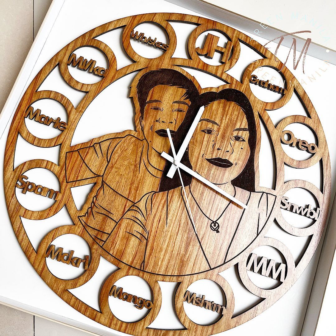 Personalized/Customized Wall Clock - Wood – Treen Manila