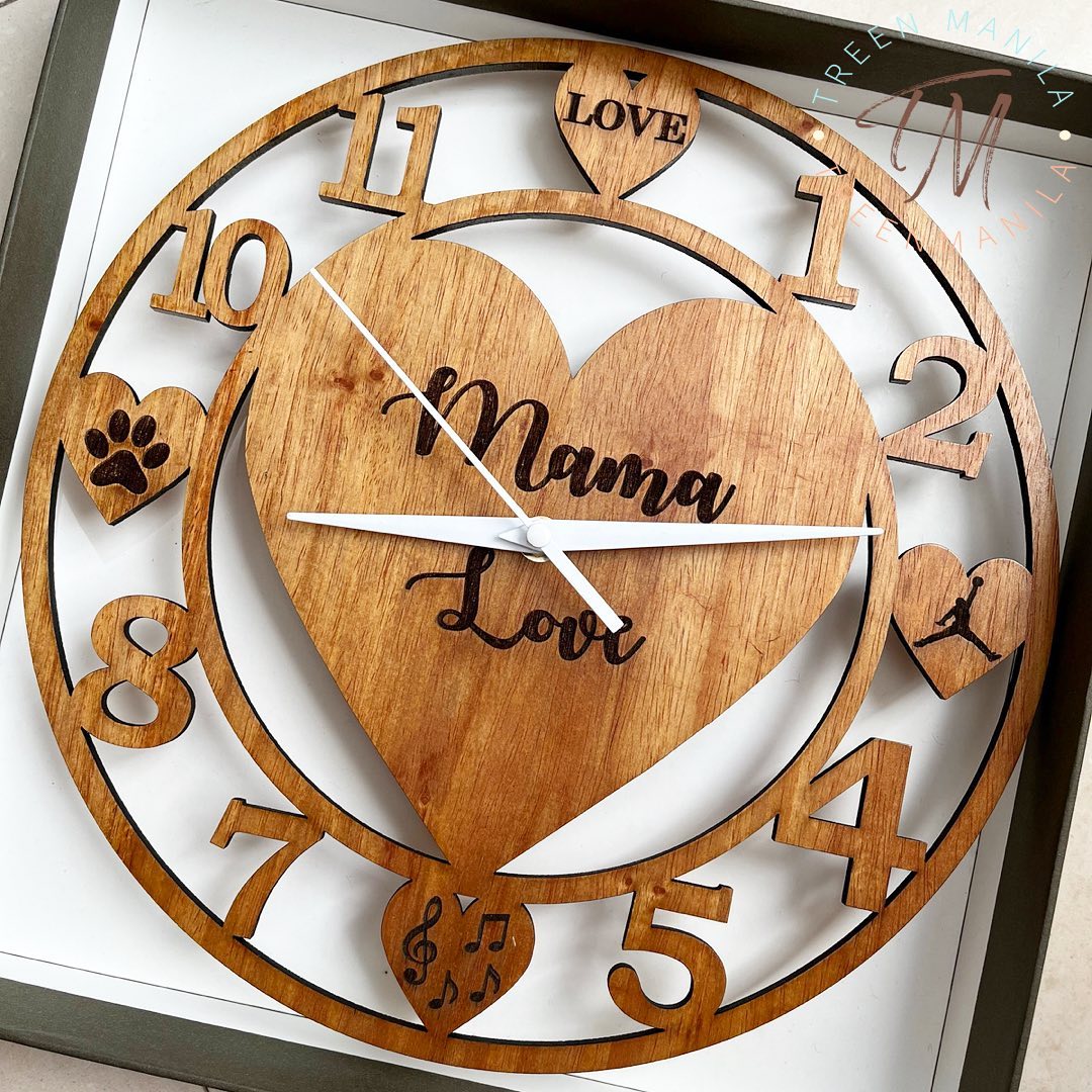 Personalized/Customized Wall Clock - Wood – Treen Manila