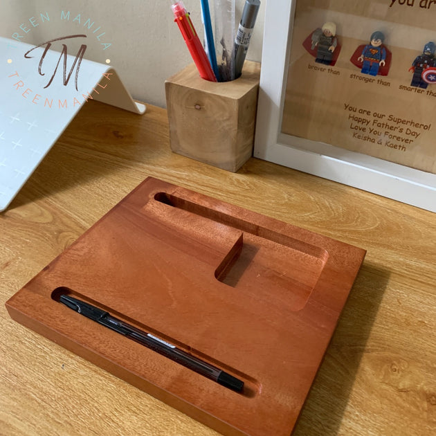 Personalized Wooden Desk Organizer – Treen Manila