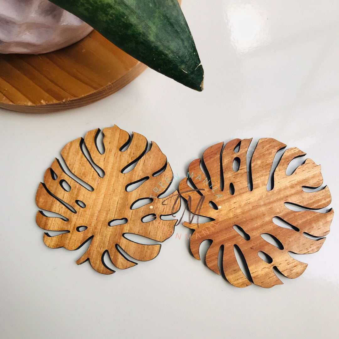 Monstera Wooden Coaster – Treen Manila
