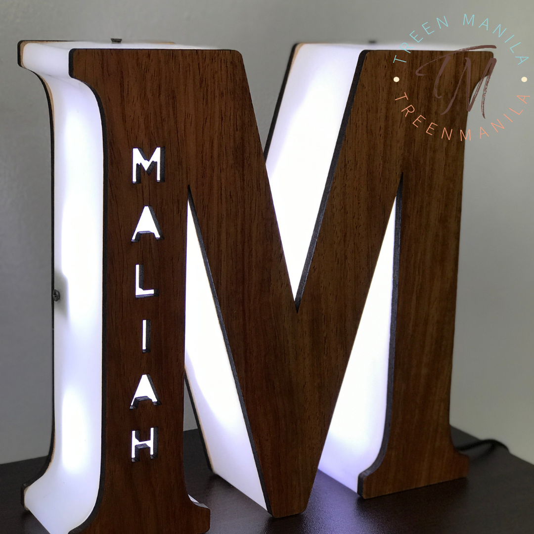Wooden Letter Lamp – Treen Manila
