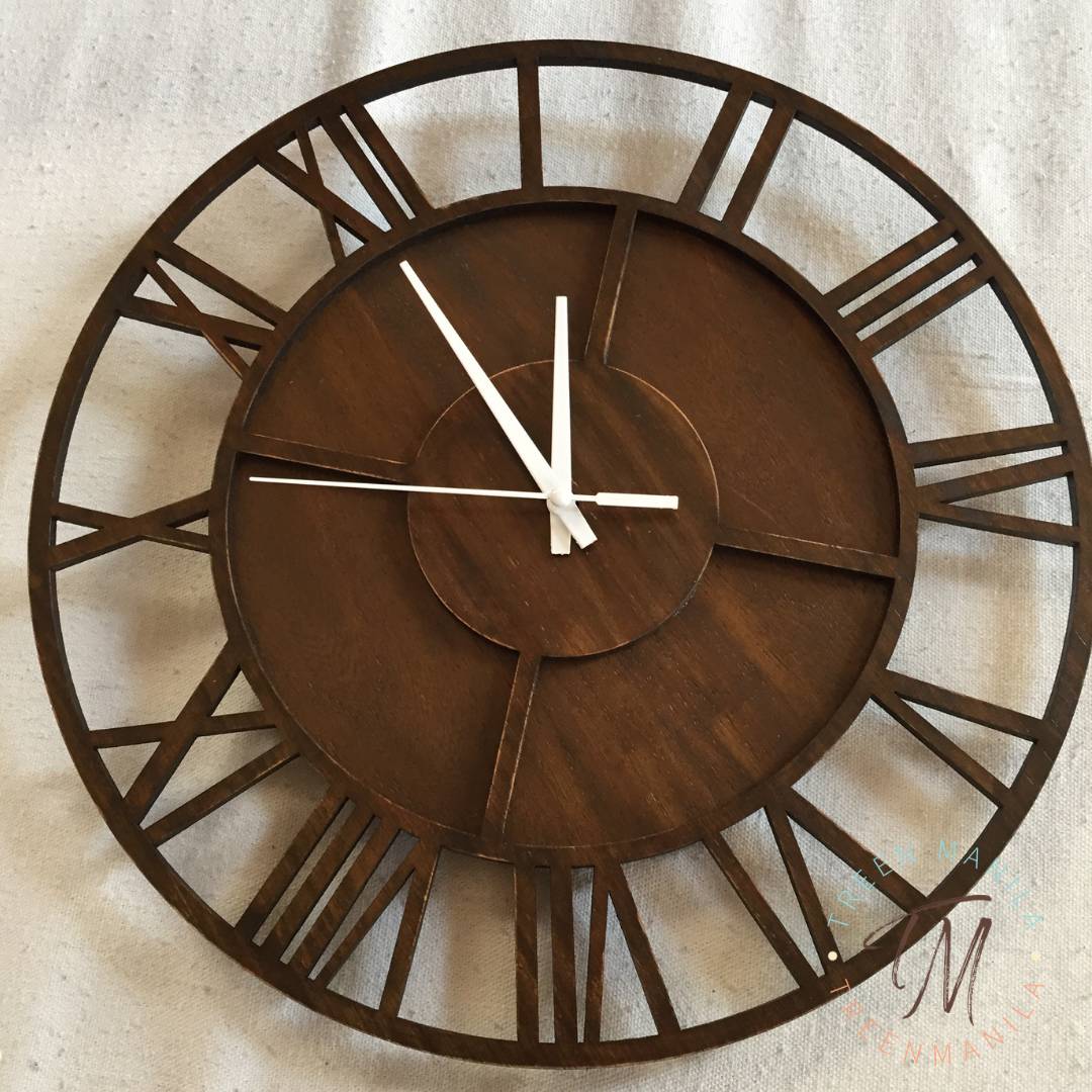 Roman Numeral Clock - Double layer Wood – Treen Manila